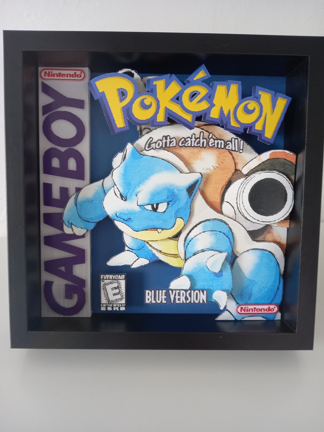 Pokemon Blue 3d Shadowbox Diorama, Gameboy 3d Box Art, Blastoise - Etsy