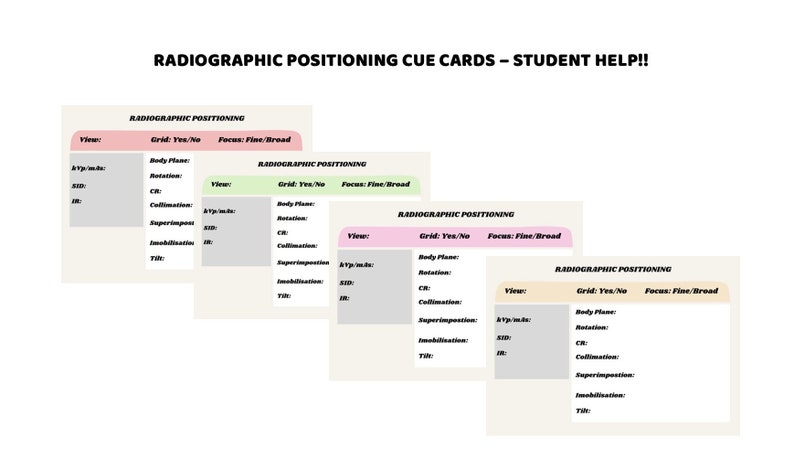 Radiography radtech A5 Positioning Flash Cards DIGITAL DOWNLOAD - Etsy
