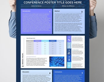 A0 Powerpoint Academic Scientific Poster Template (dark Background ...
