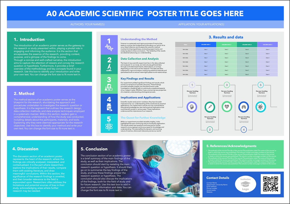 A0 Powerpoint Landscape Academic Scientific Poster Template - Make Your ...