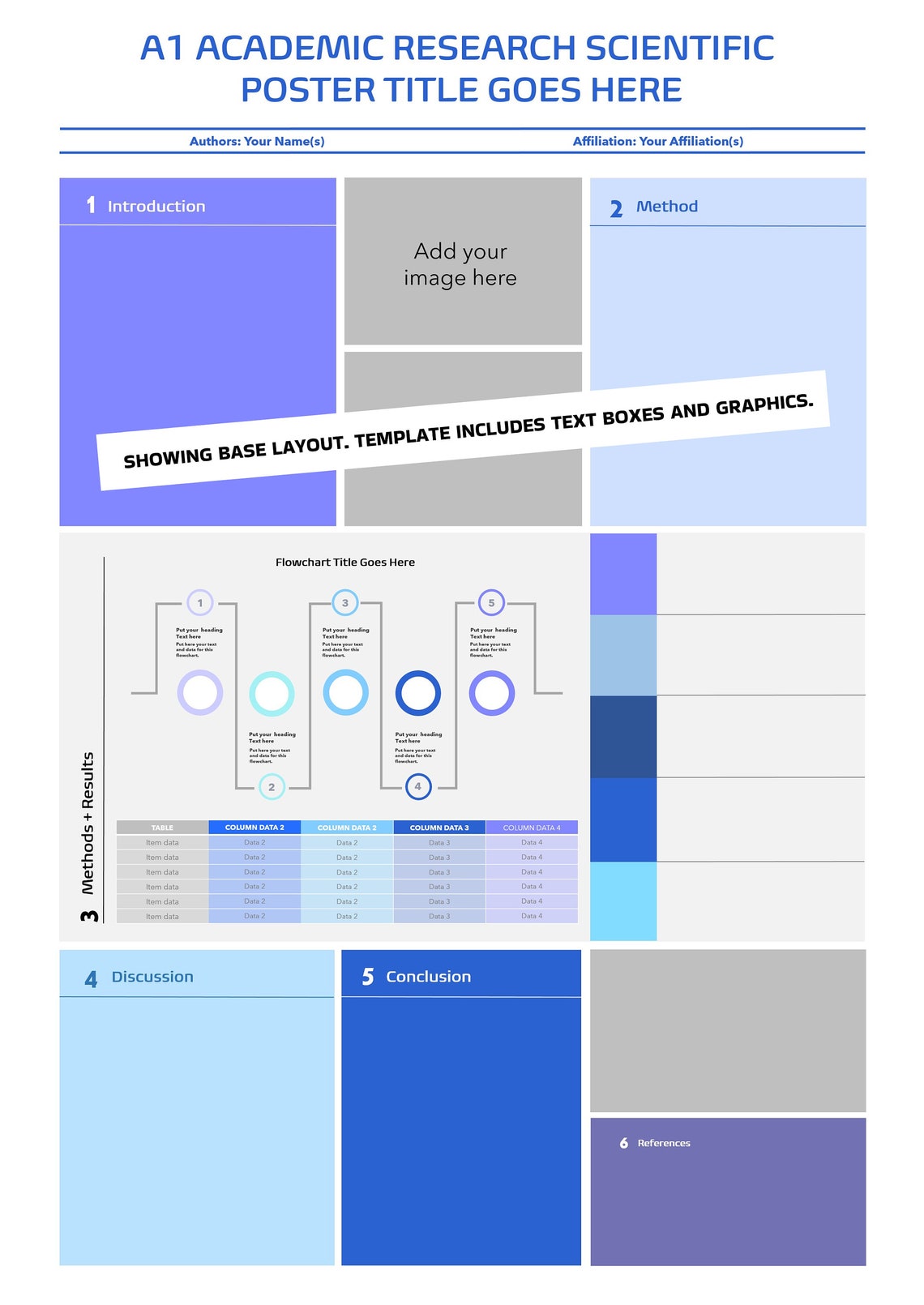 A0 Academic Scientific Poster Template for Powerpoint. Make Your ...
