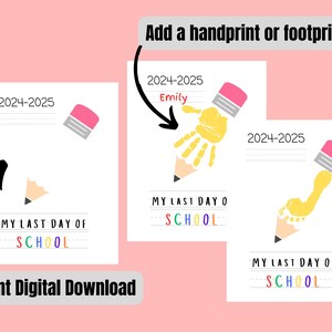 Last Day of School Handprint Printable, Kid Activity, Summer Break ...