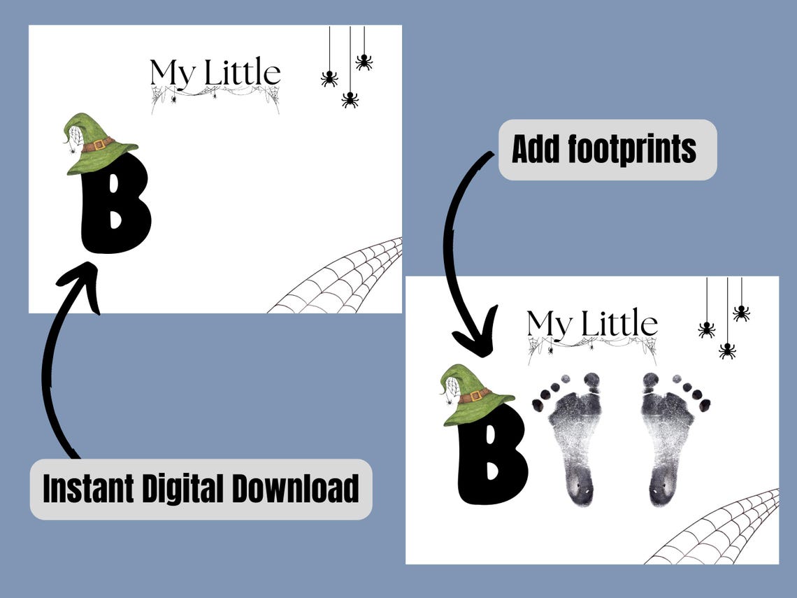 Halloween Handprint Footprint Art: My Little Boo Keepsake - First ...