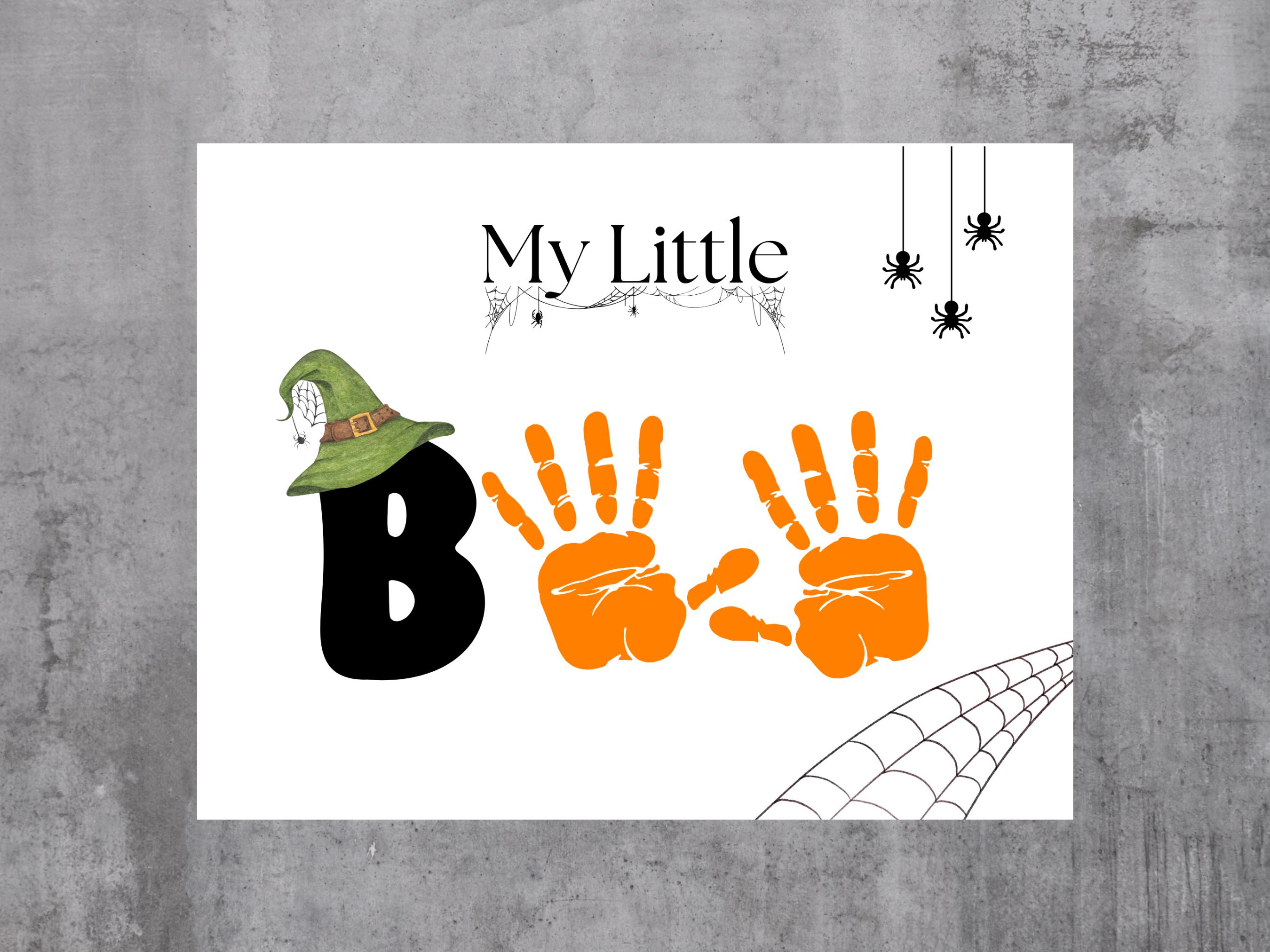 Halloween Handprint Footprint Art: My Little Boo Keepsake - First ...