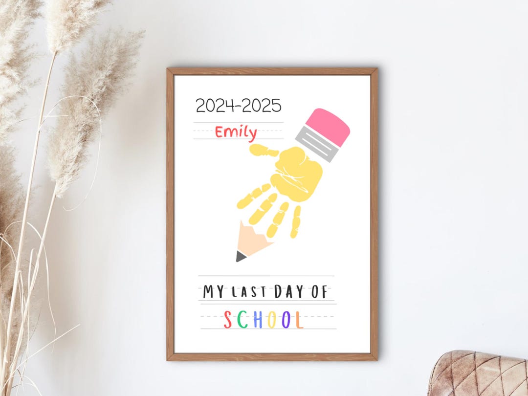 Last Day of School Handprint Printable, Kid Activity, Summer Break ...