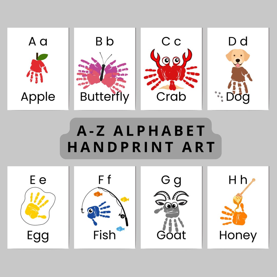 Alphabet Handprint Art: A-Z Phonics, Activity for Kids, Toddler ...