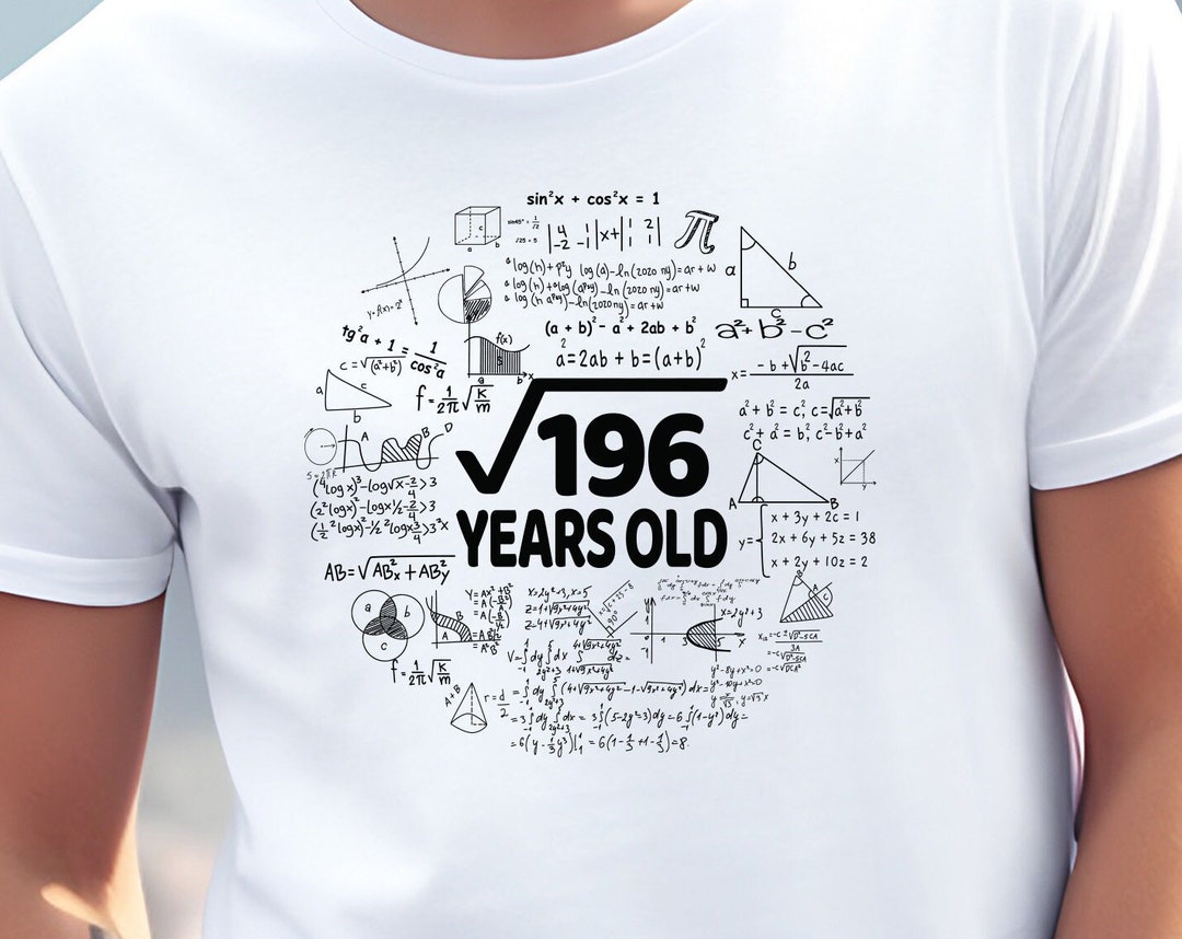 Square Root of 196 14th Birthday T-shirt 14 Year Old Boys - Etsy