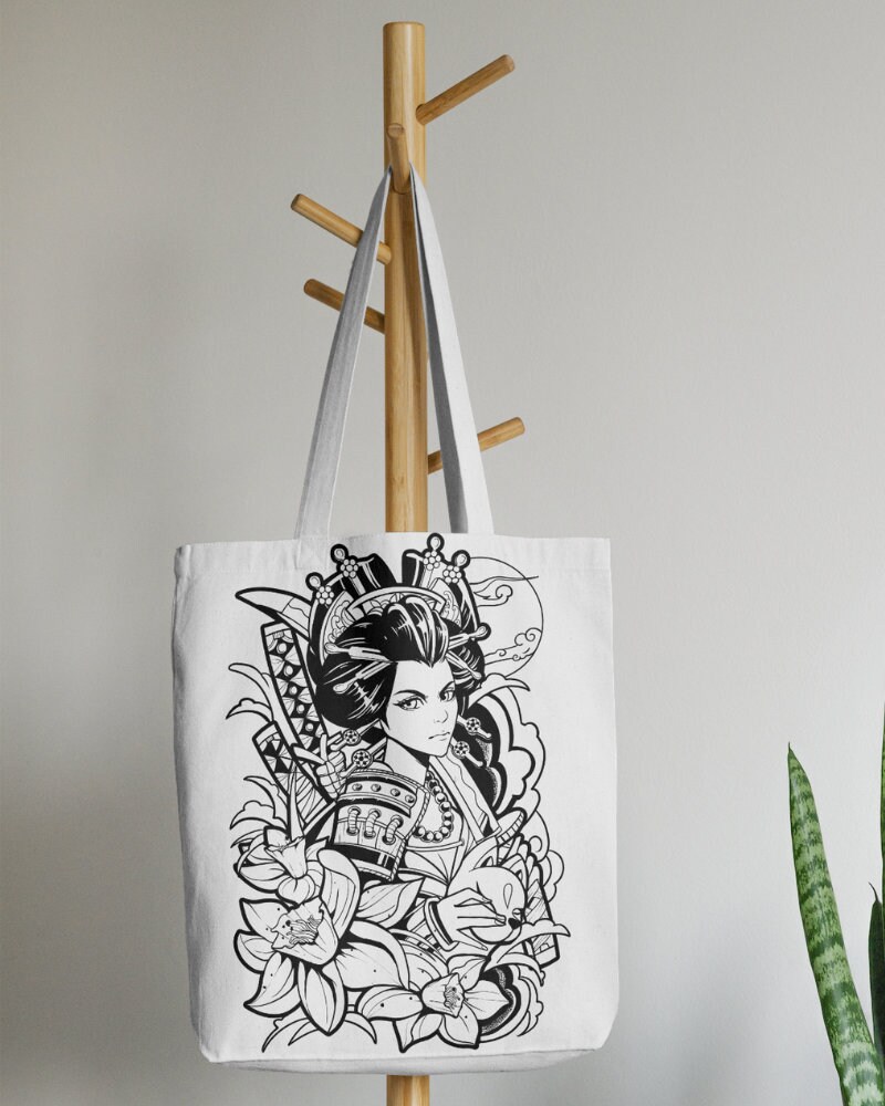 Japanese Geisha Tattoo SVG, Stencil Svg, SVG Designs for Cricut, Women ...