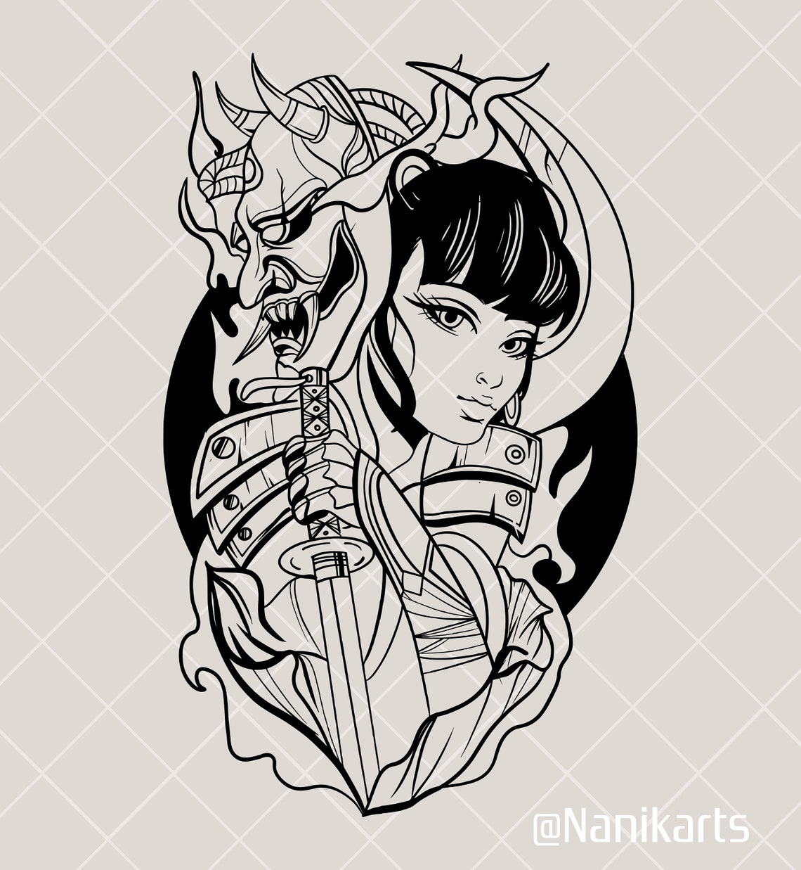 Japanese Geisha Tattoo SVG, Stencil Svg, SVG Designs for Cricut, SVG ...