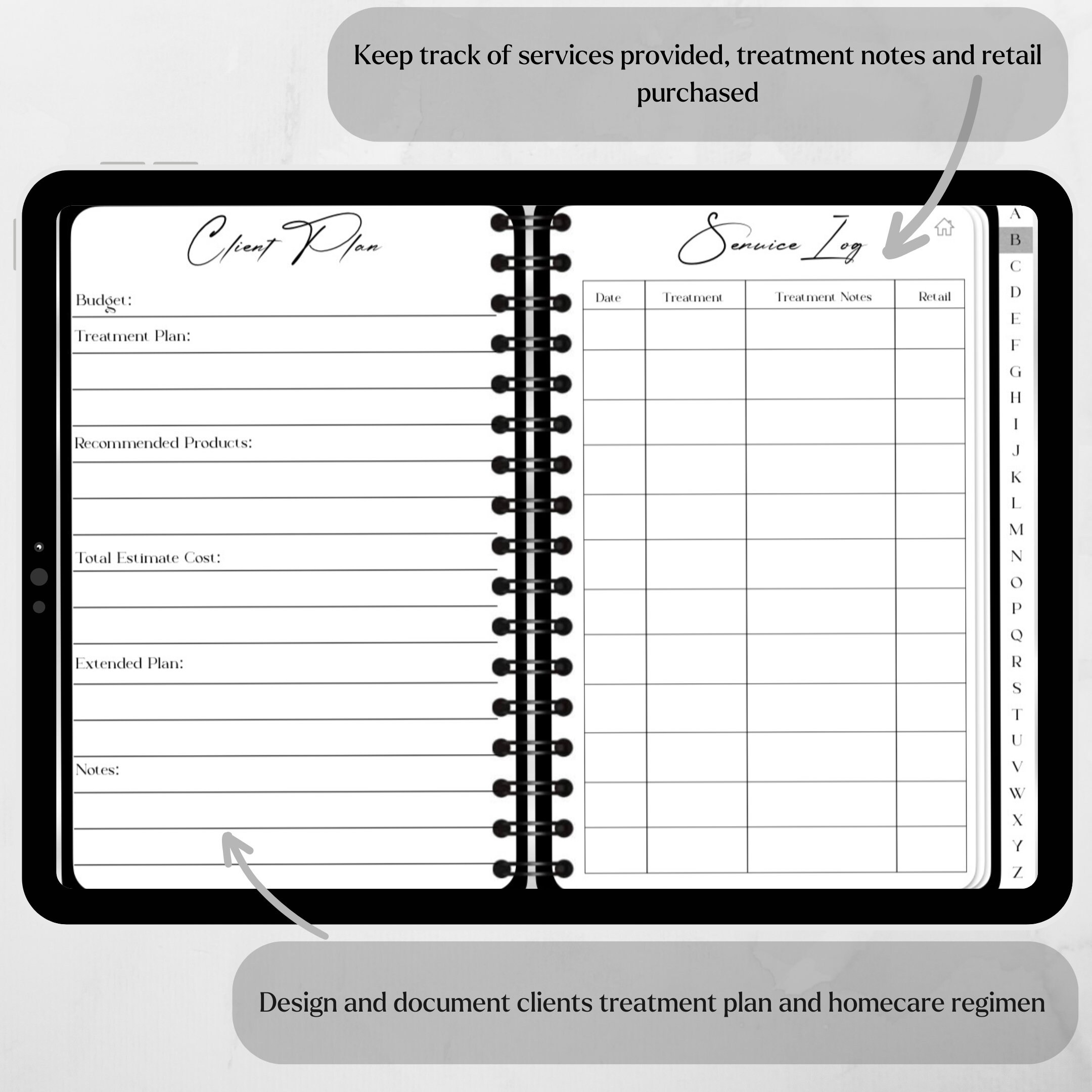 Digital Client Record Book for Estheticians - Etsy