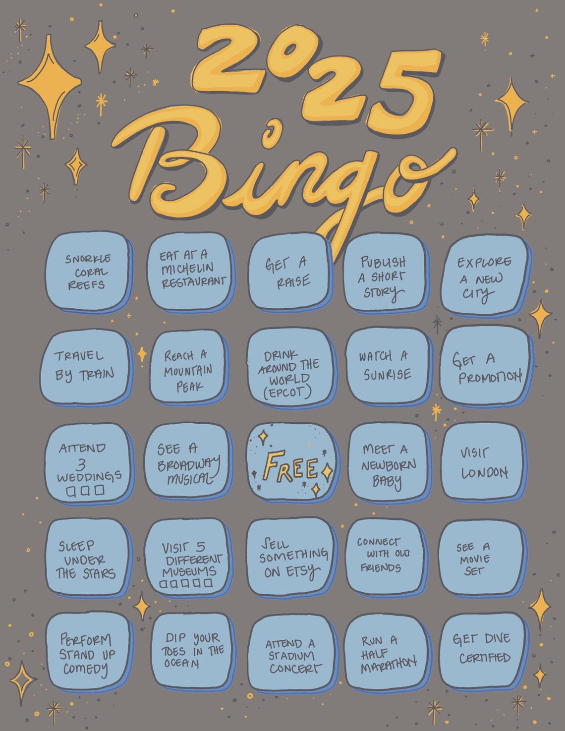 2025 Life Bingo Card - Etsy