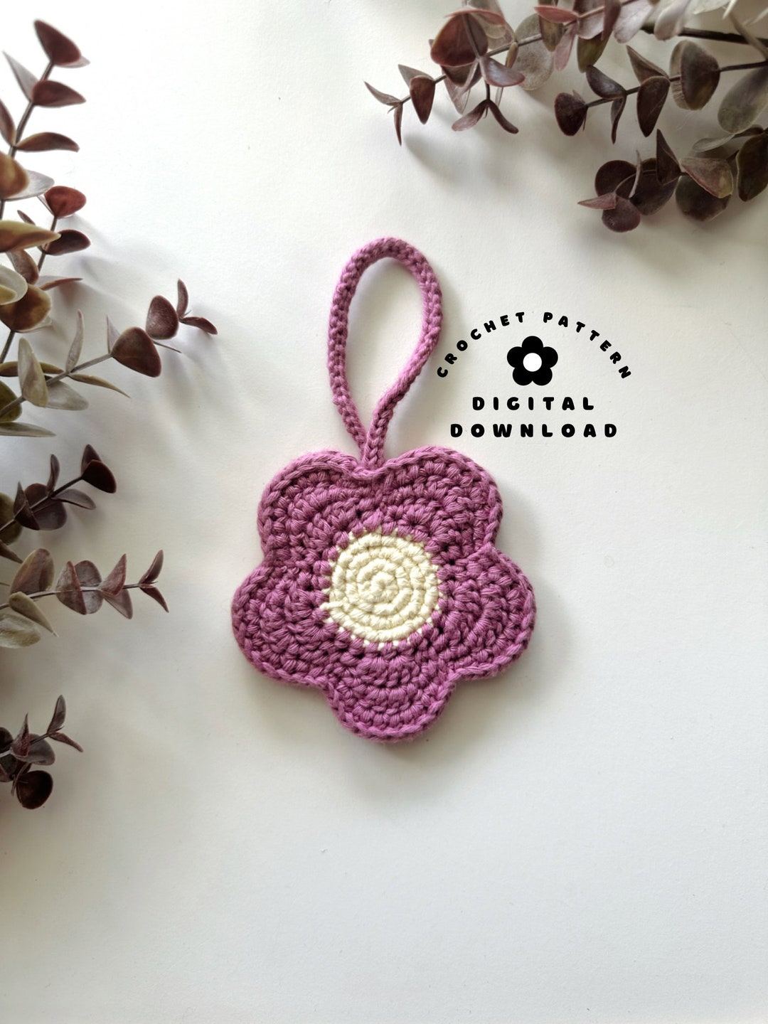 Crochet Small Flower Bag Charm | Crochet Pattern | Flower Charms | PDF ...