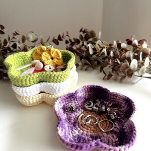 Crochet Flower Trinket Dish Pattern: Jewellery Holder (PDF Pattern) - Etsy