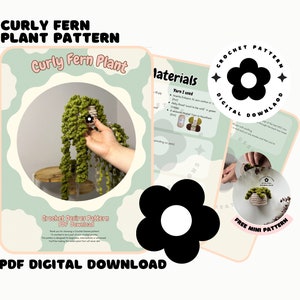 Crochet Curly Fern Plant Pattern Crochet Pattern Large Plant PDF ...