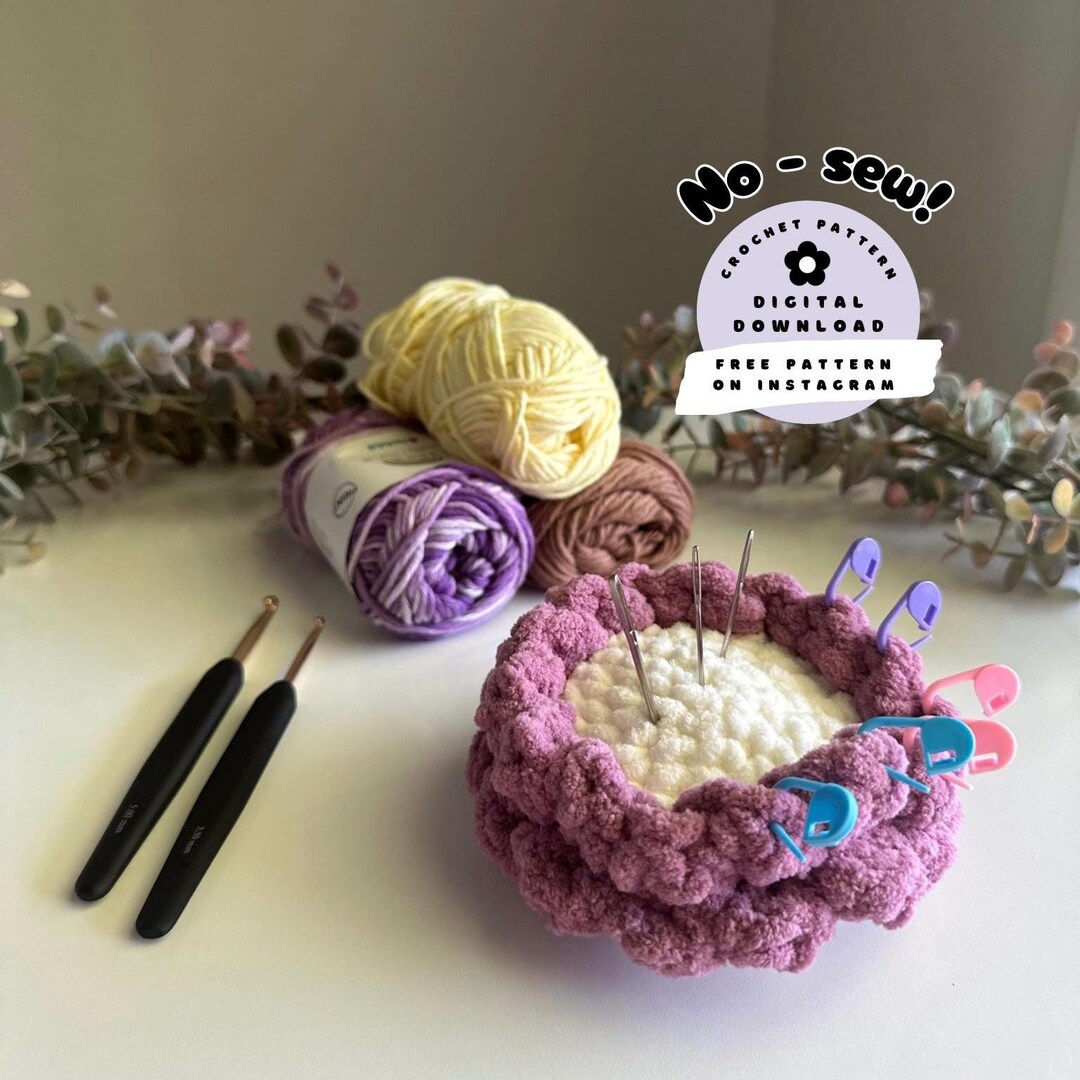Crochet Flower Pin Cushin Pattern | Crochet Pattern | Pin Cushion | PDF ...