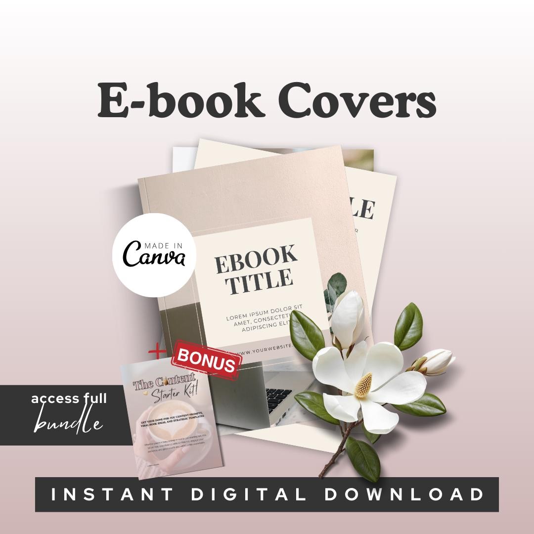 Neutral Minimalist Ebook Cover Templates: Editable Canva Designs - Etsy