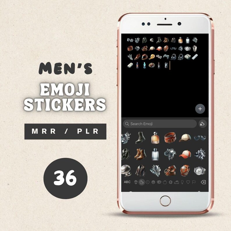 Men's Emoji Stickers Pack, Aesthetic Emoji Sticker Pack, Neutral Emoji ...