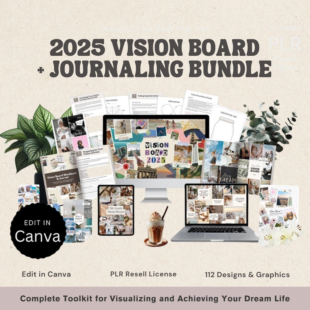 2025 Printable Vision Board Bundle, 800 Vision Board Photos ...