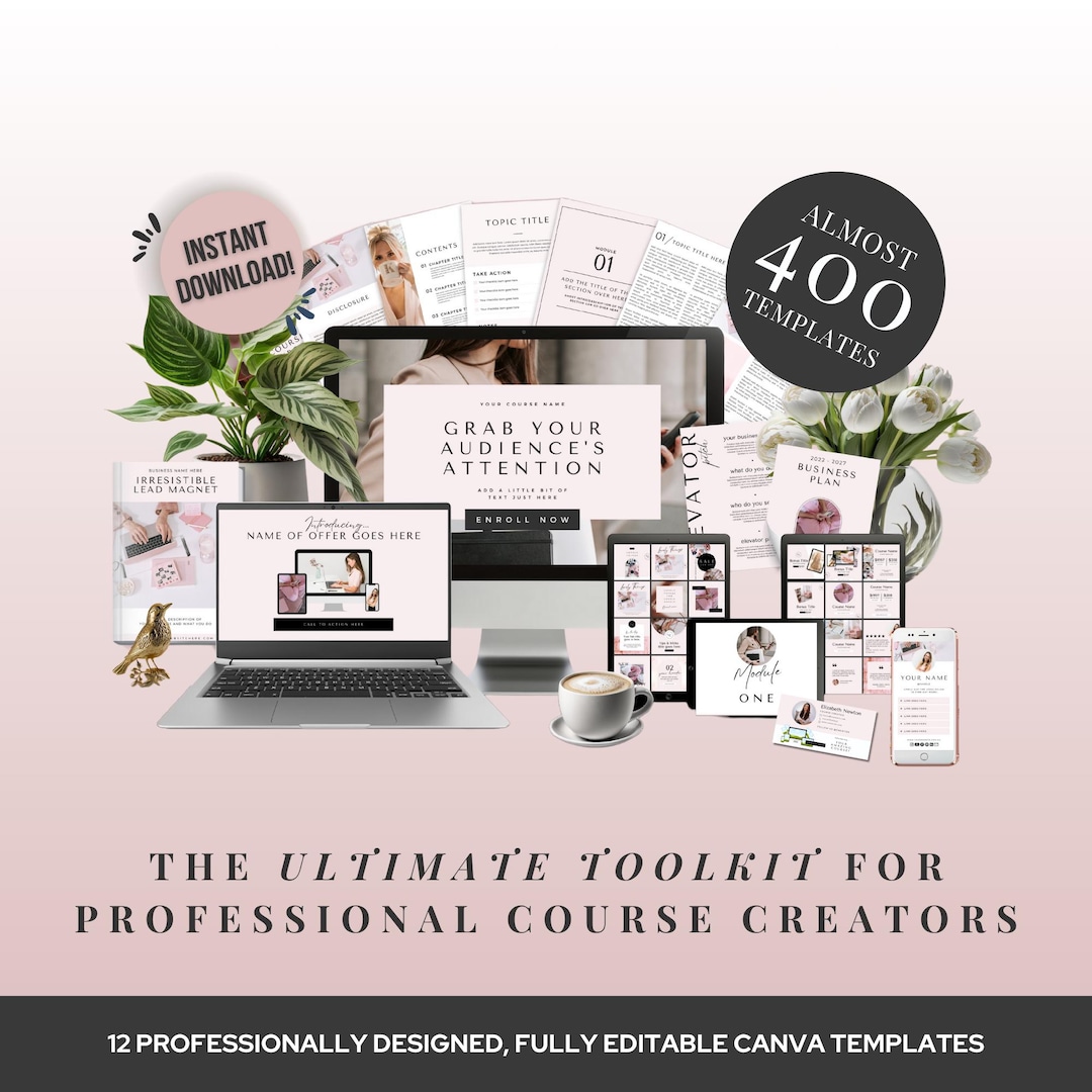 Course Creator Canva Templates | 12-piece Launch Kit for Coaches ...