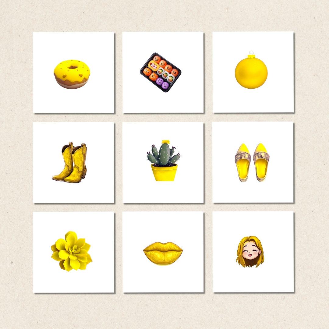 Yellow Emoji Sticker Pack: 49 Cheerful PNG Stickers (digital Download ...