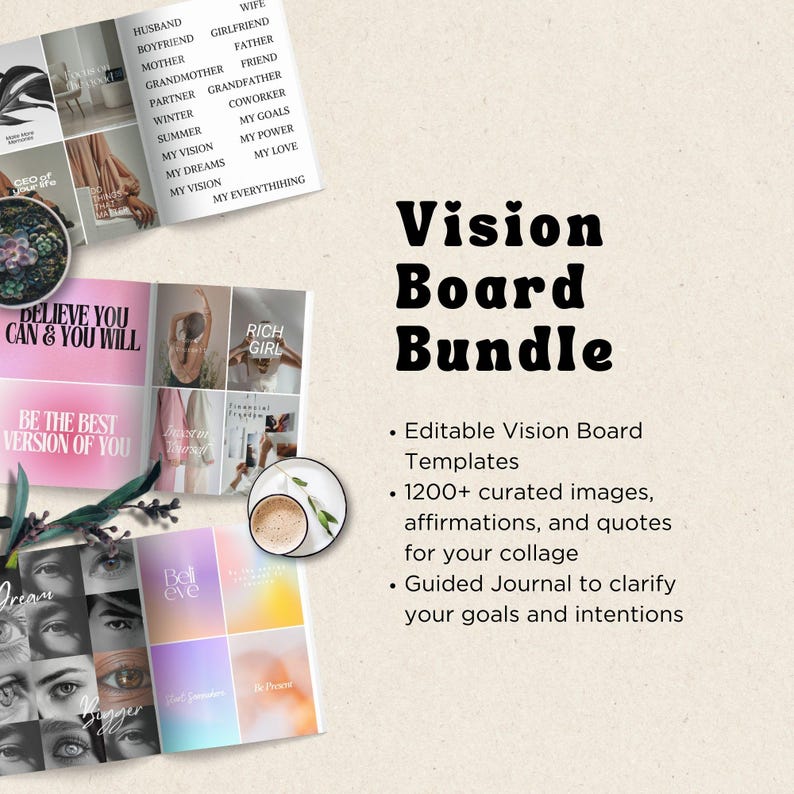 2025 Printable Vision Board Bundle, 800 Vision Board Photos ...