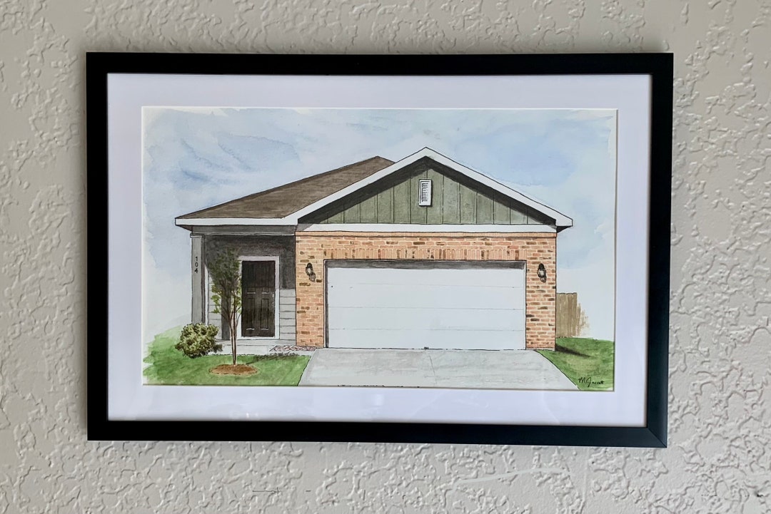 Custom Watercolor House Portrait: Hand-painted Home Art - Etsy