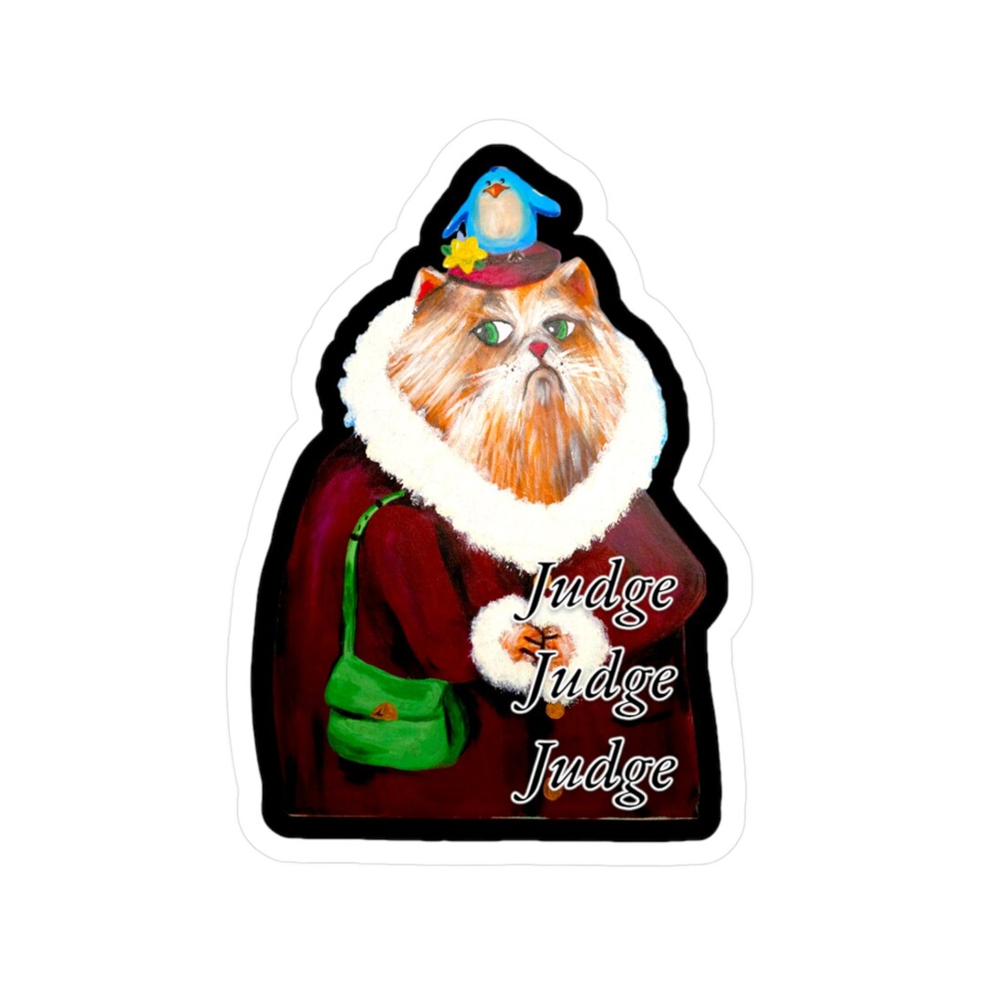 Judge Cat Vinyl Kiss-cut Decal Water, Scratch & Uv-resistant Satin ...