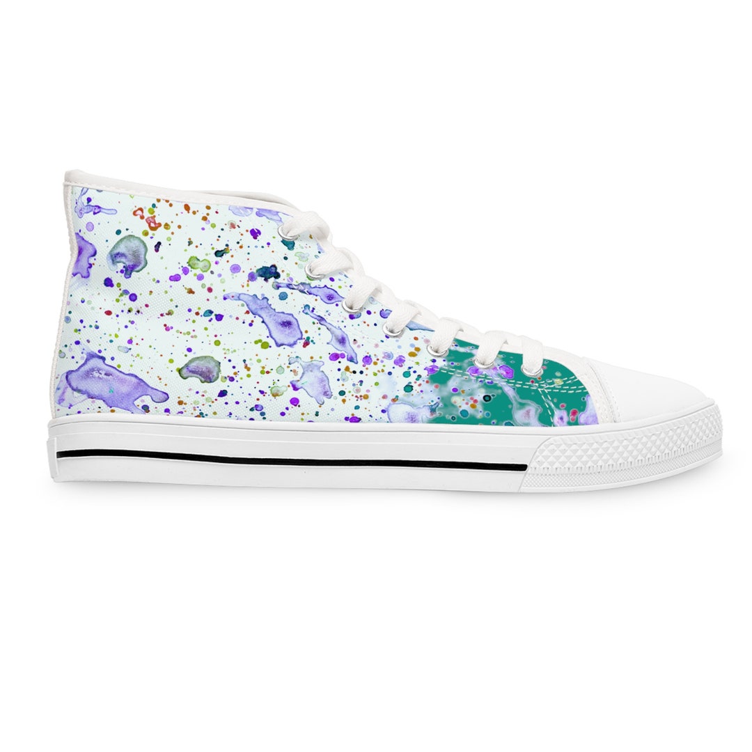 Mint Green Color Splash Womens Classic High Top Sneakers - Etsy