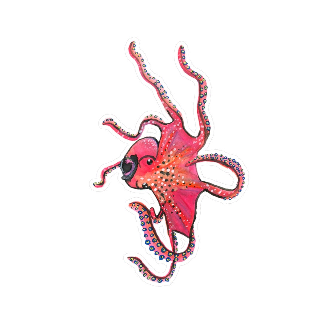 Octopus Vinyl Kiss-cut Decal Water, Scratch & Uv-resistant Satin Finish ...