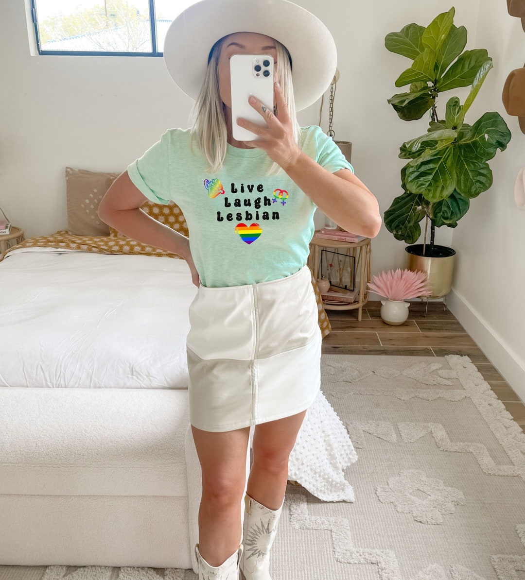 Live Laugh Lesbian Shirt Subtle Lesbian Pride Flag Tshirt Dyke T-shirt ...