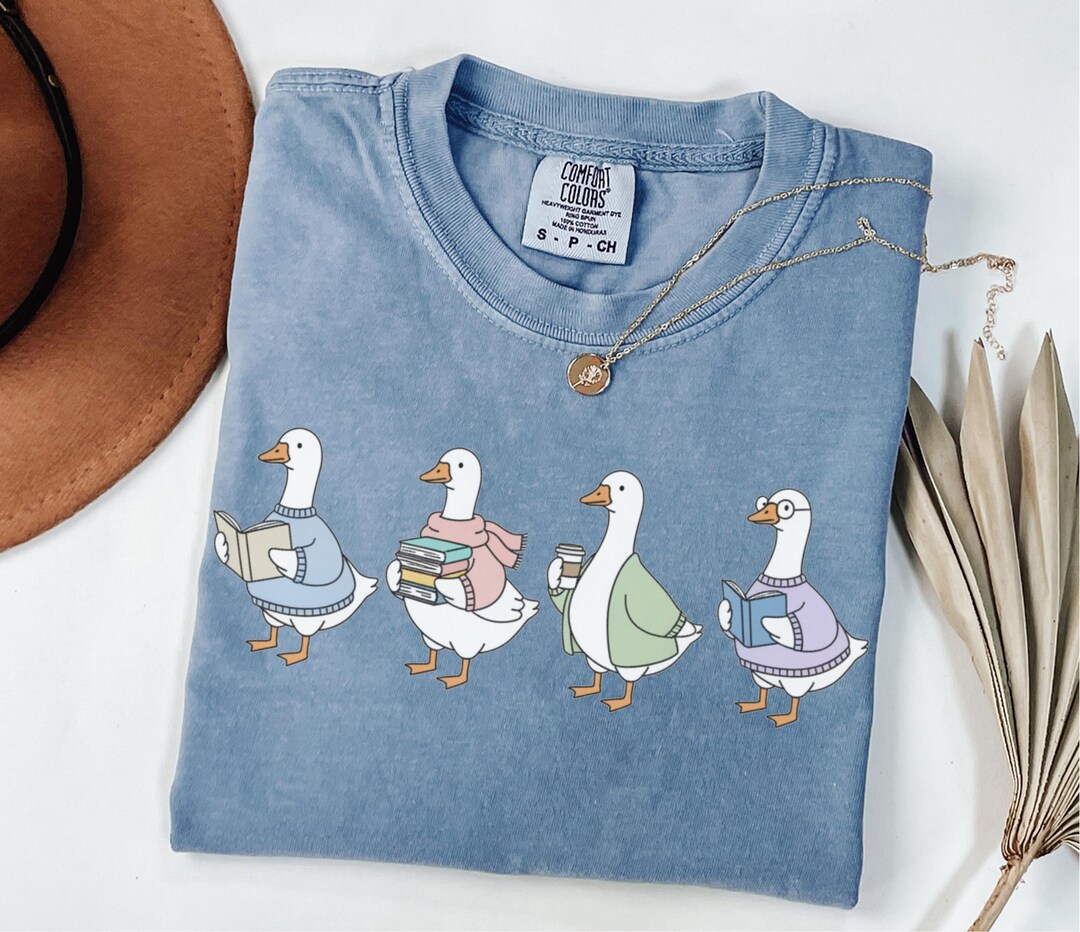 Bookworm Goose Shirt, Bookworm Shirt, Book Lover Shirt, Reading Shirt ...