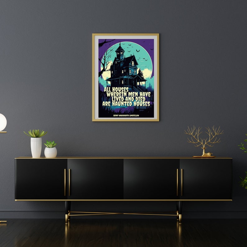 Haunted House Silhouette Henry Wadsworth Longfellow Quote - Etsy