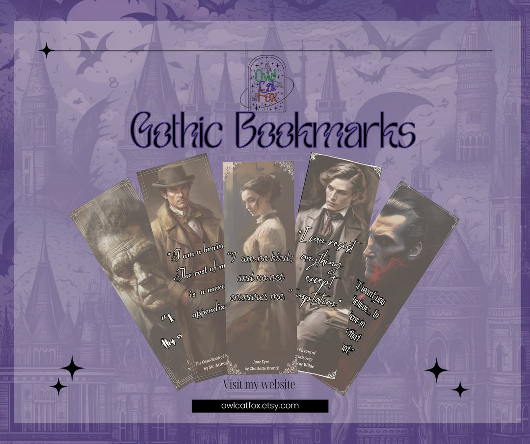 Gothic Bookmarks Dracula Frankenstein Jane Eyre Dorian ...