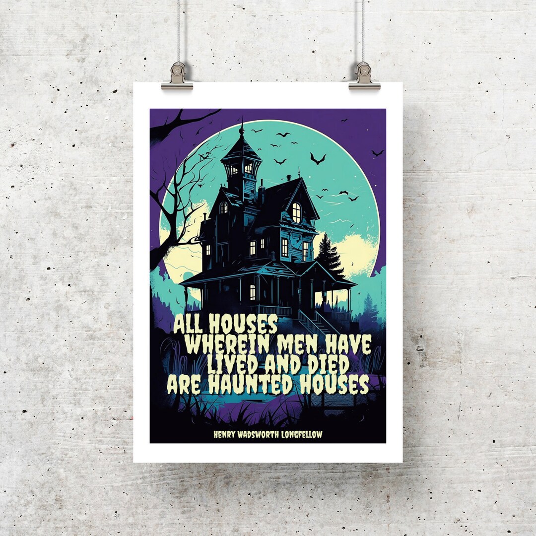 Haunted House Silhouette Henry Wadsworth Longfellow Quote - Etsy
