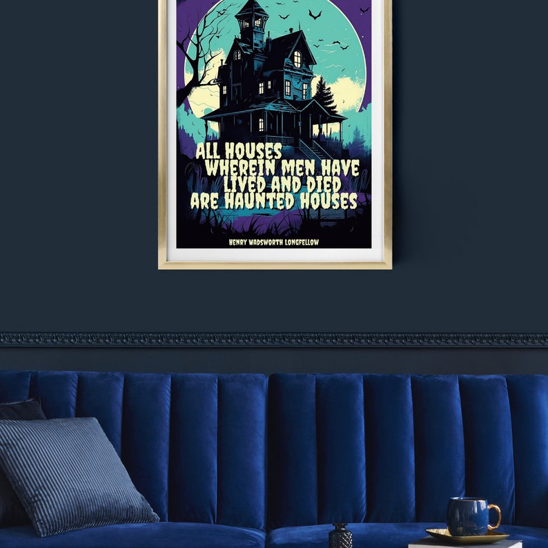 Haunted House Silhouette Henry Wadsworth Longfellow Quote - Etsy