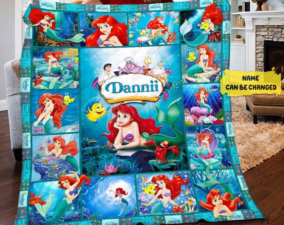 Personalized the Little Mermaid Blanket Ariel Princess Fleece - Etsy