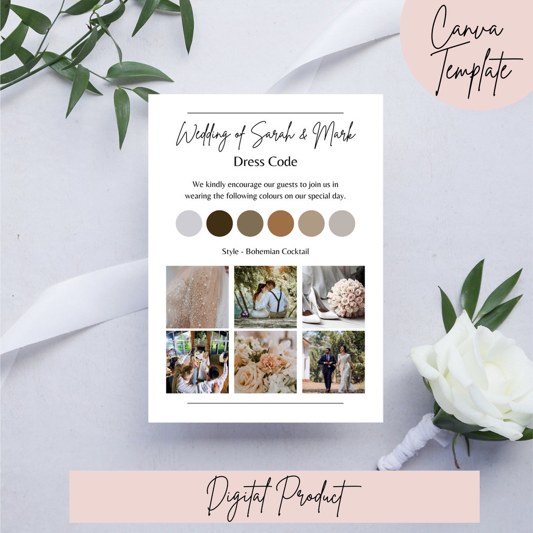 Morden Minimalist Dress Code Information Sheet, Editable Canva Template ...