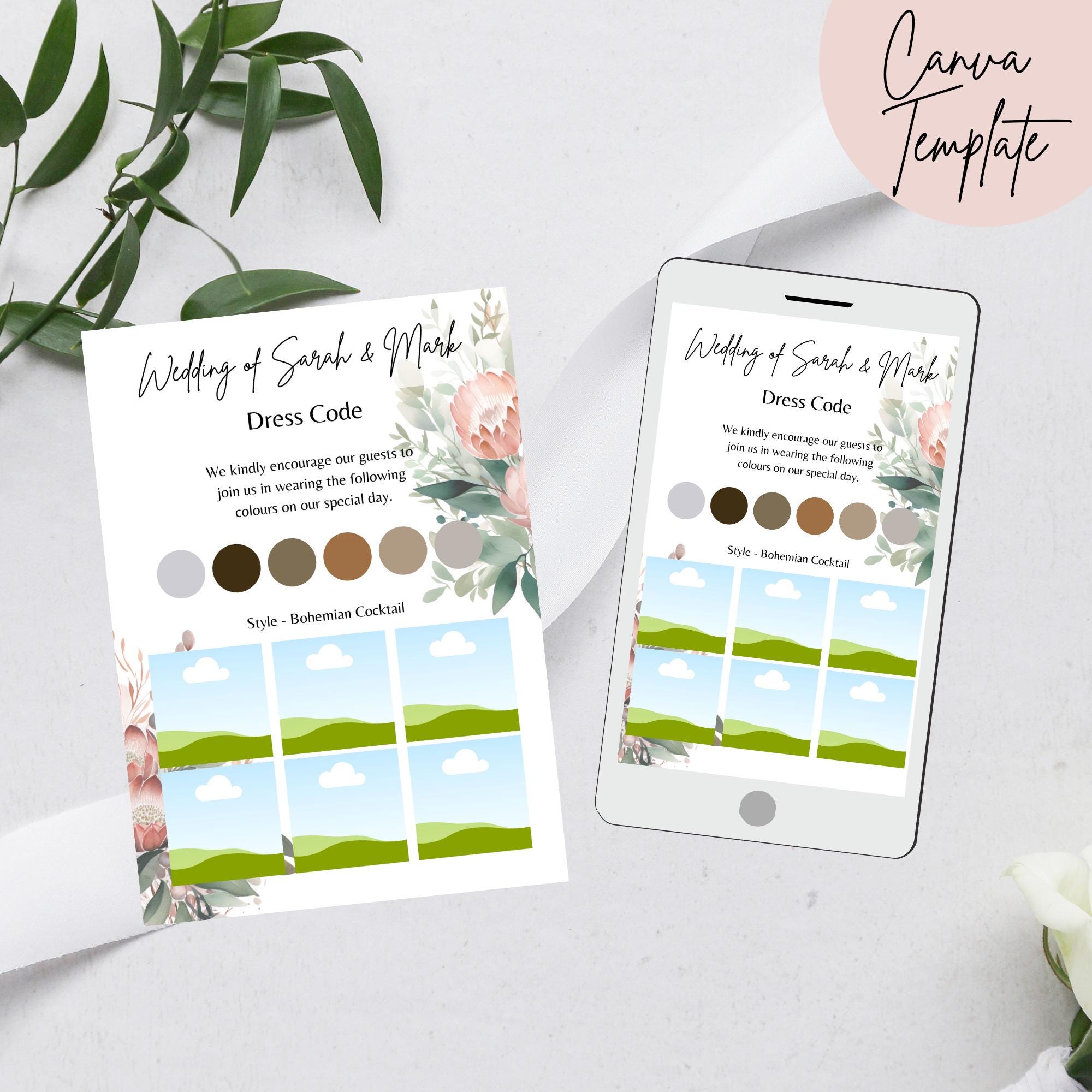 Australian Floral Dress Code Information Sheet, Editable Canva Template ...