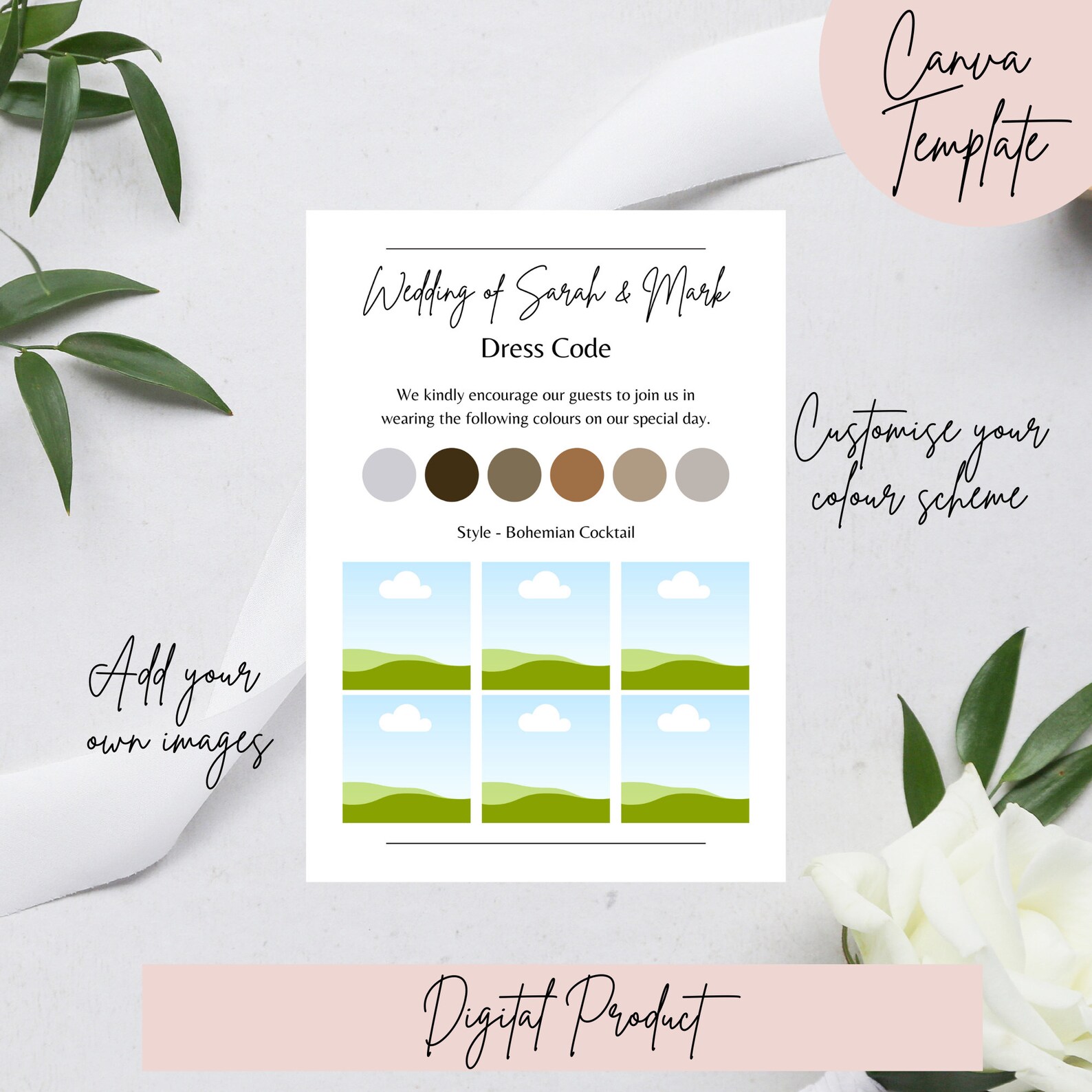 Morden Minimalist Dress Code Information Sheet, Editable Canva Template ...
