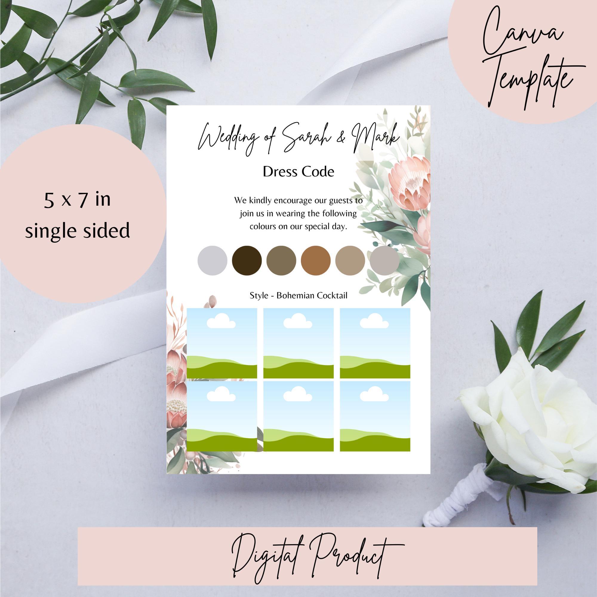 Australian Floral Dress Code Information Sheet, Editable Canva Template ...