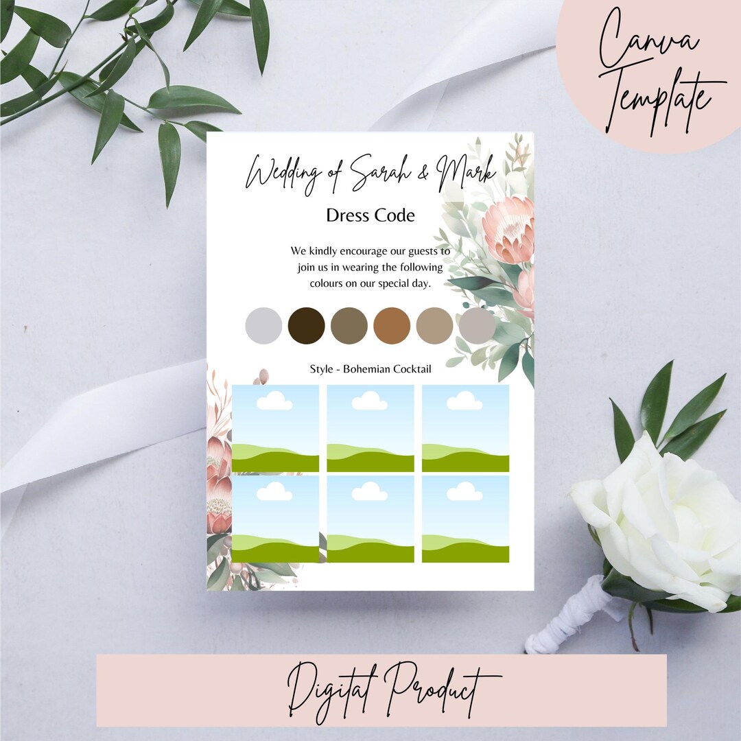 Australian Floral Dress Code Information Sheet, Editable Canva Template ...