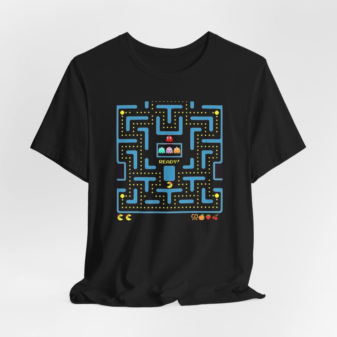 PAC MAN Tshirt T-shirt T Shirt Vintage Aesthetic Video Game Tee 1980s ...