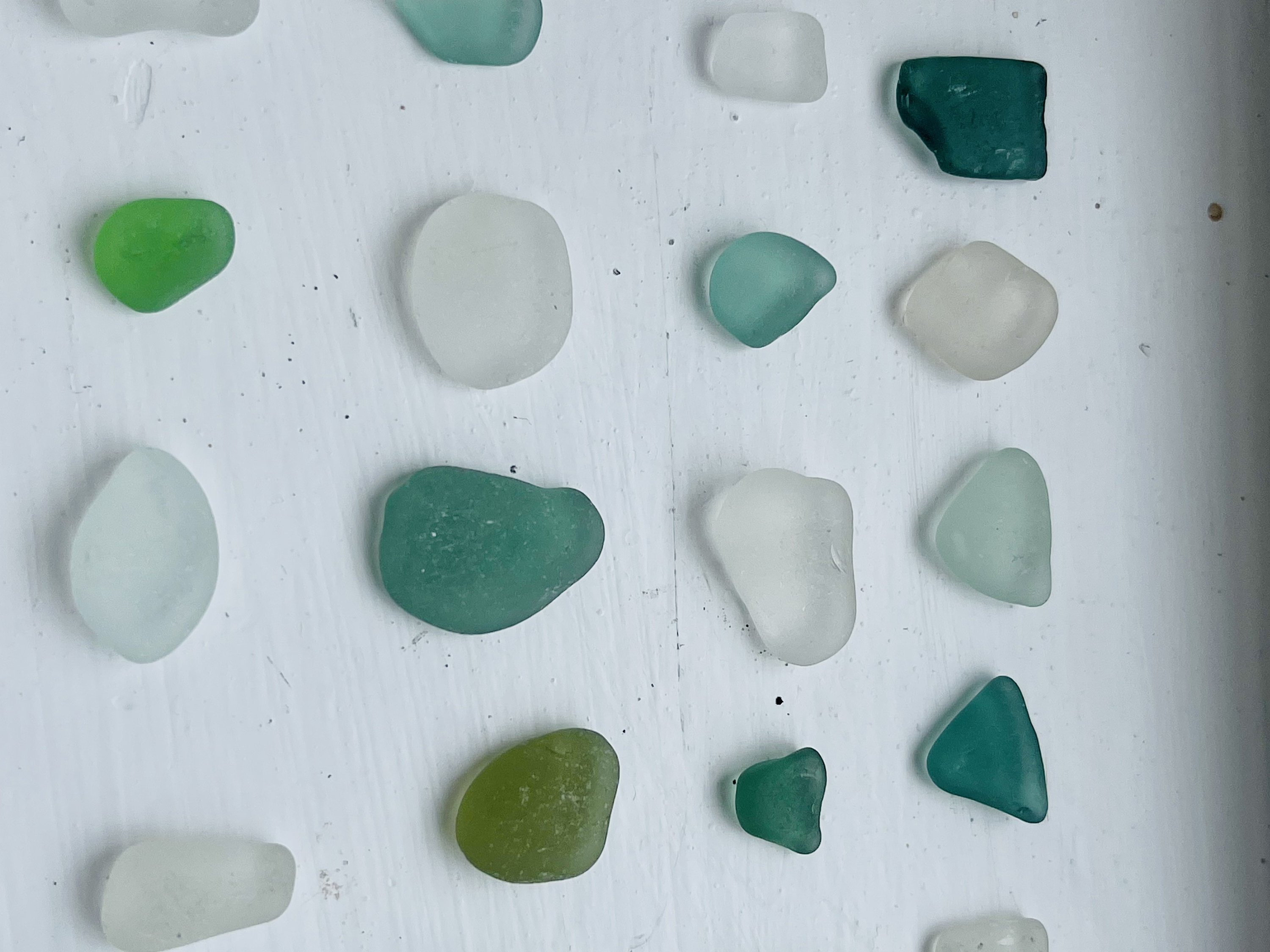 30 Seaglass Chunks, Multiple Shades of Aqua, Greens, Blues and White ...