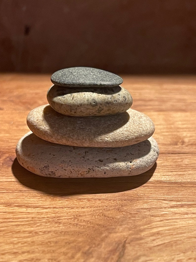 4 Stacking Pebbles Different Shades of Beige Karki Sand and - Etsy