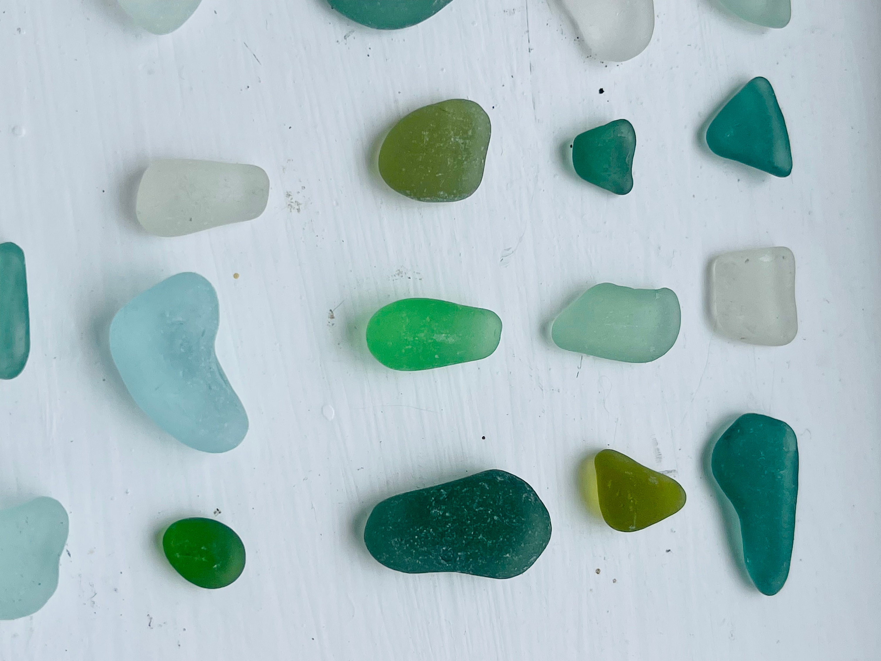 30 Seaglass Chunks, Multiple Shades of Aqua, Greens, Blues and White ...