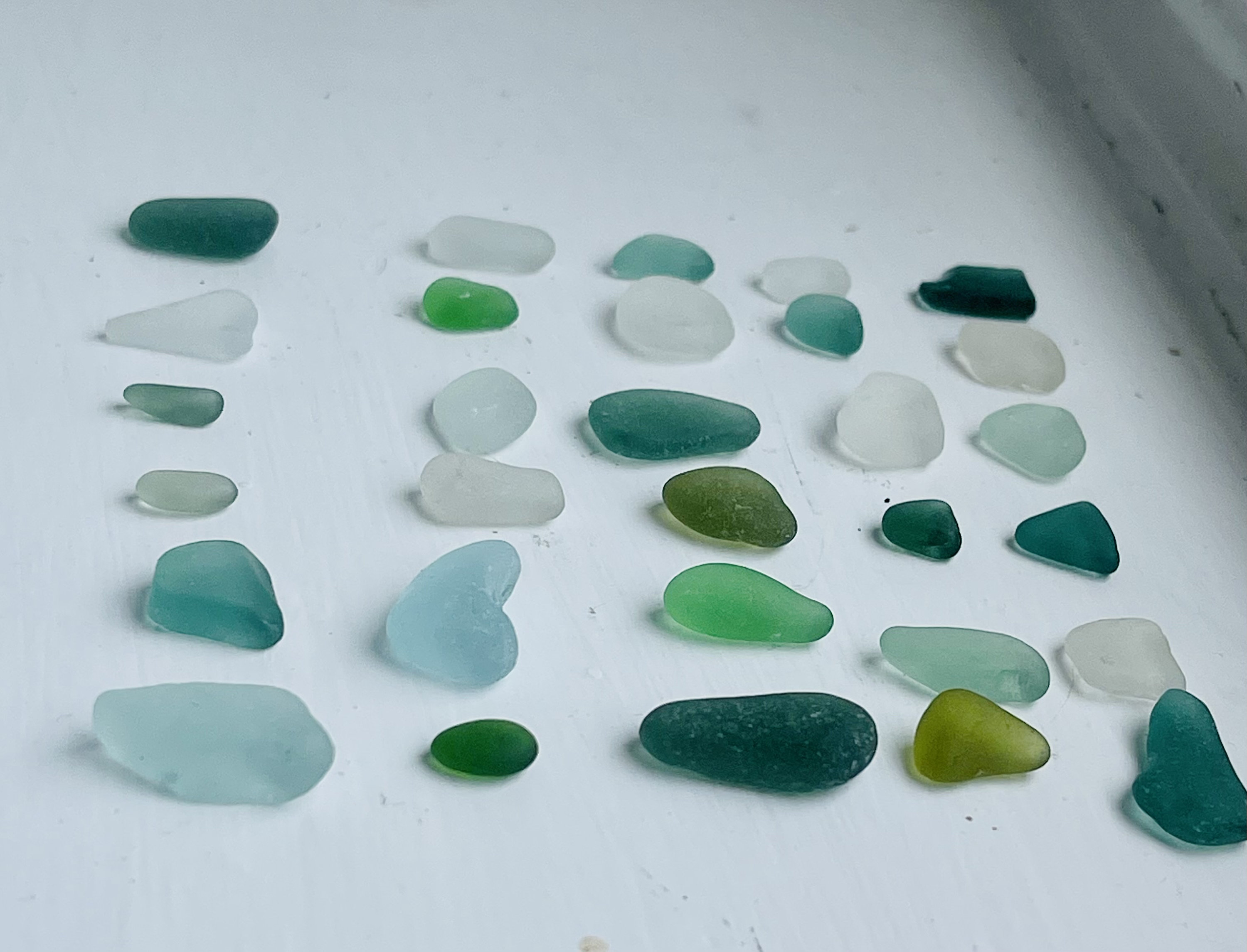 30 Seaglass Chunks, Multiple Shades of Aqua, Greens, Blues and White ...