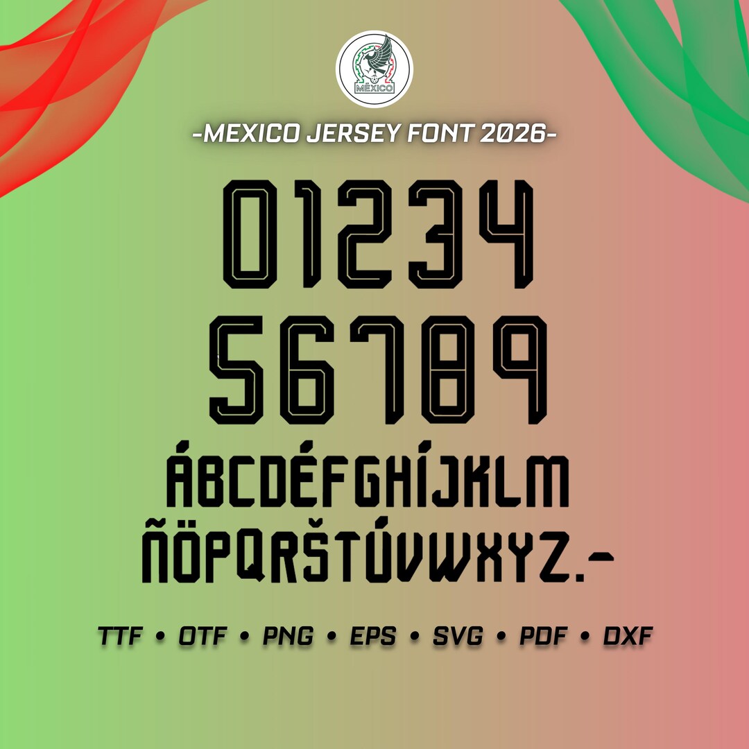 MEXİCO Jersey Font World Cup 2026 | Athletic Number Font | Sports ...
