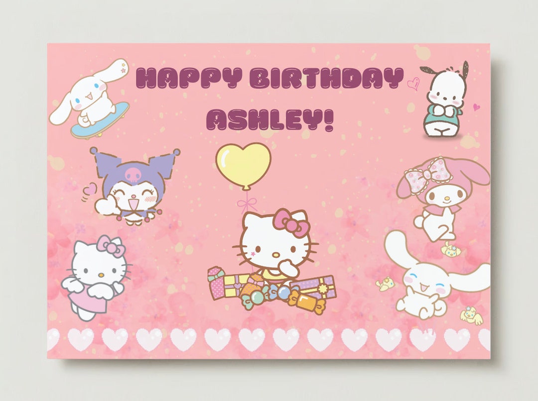 Two Cute Kawaii Happy Birthday Cards Digital Download - Etsy