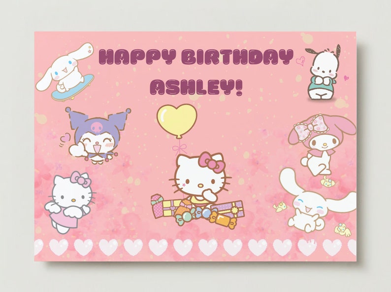 Two Cute Kawaii Happy Birthday Cards Digital Download - Etsy