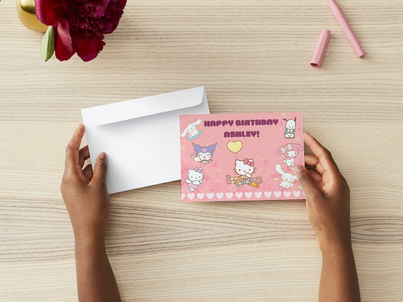 Two Cute Kawaii Happy Birthday Cards Digital Download - Etsy